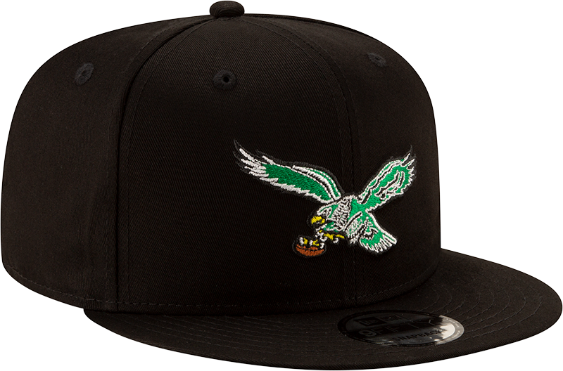 Men's Philadelphia Eagles New Era Black Throwback 9FIFTY ...